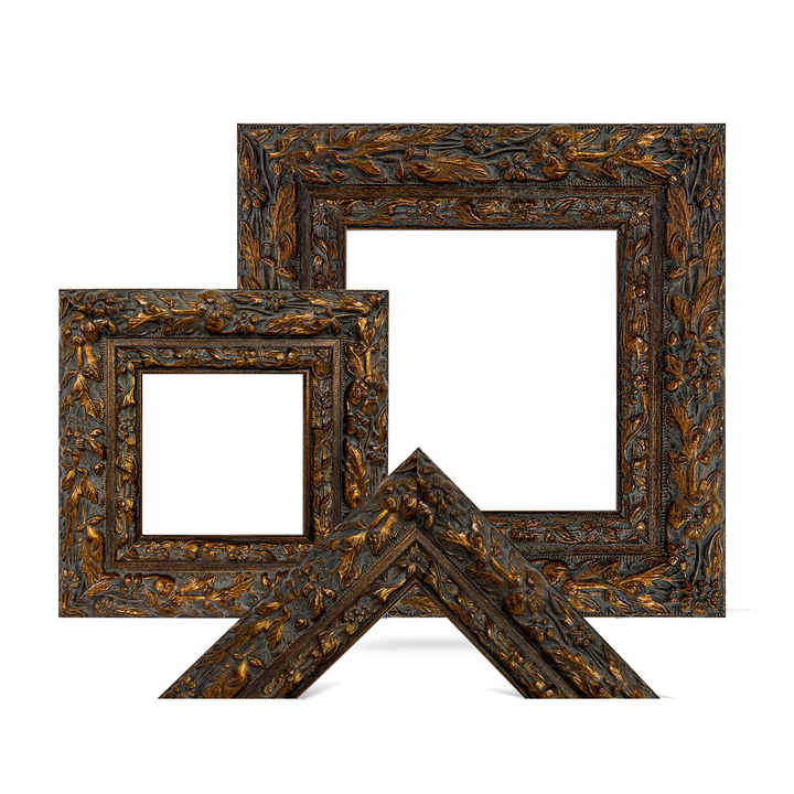 Elegant Antique Brass Flower Moulding Wood Frames Beautiful Decorative ...
