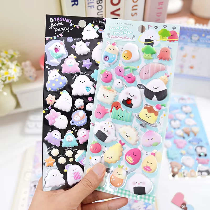 Reusable Puffy Stickers Set Foam Sticker Sheets DIY Crafting Adorable ...