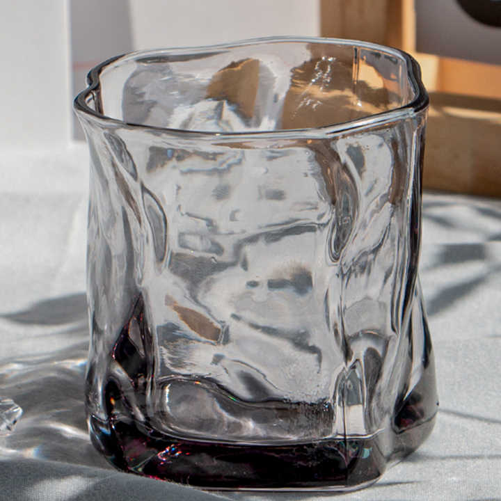 Twisted Glass Cup Nordic Grey Water Beverage Mug Glass Household ...