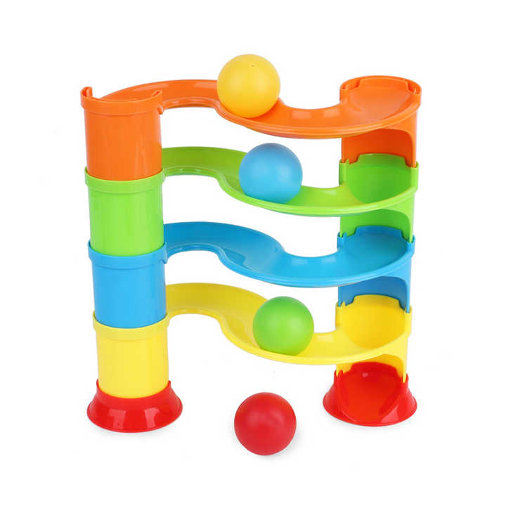 Intereactive Marble Run Rolling Balls Stacked Multiple Track Set 6 ...