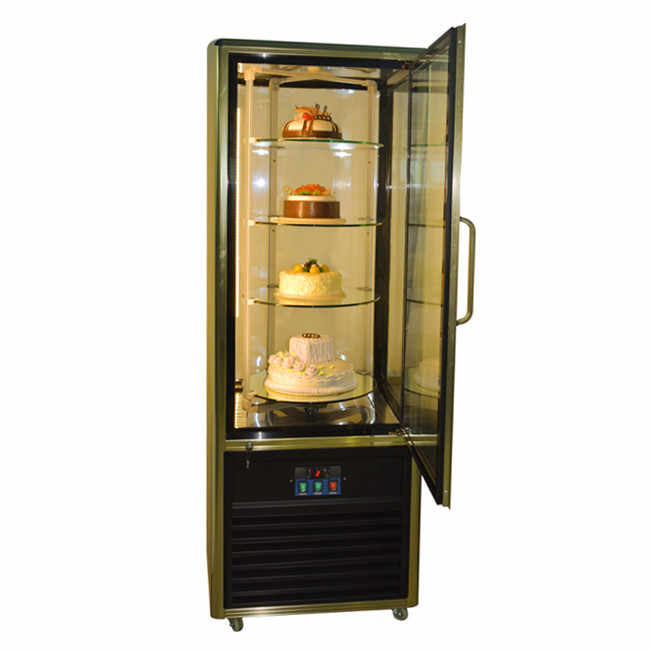 4 Sides Glass Door Rotating Cabinet Freezer Cake Display Fridge ...