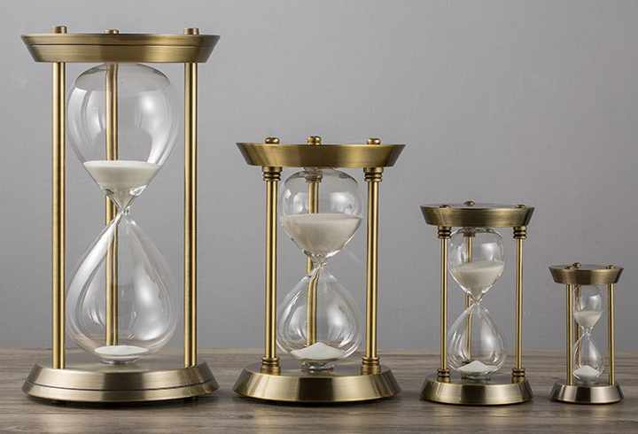Hourglass Sand Timer - Vintage Brass for Decorative Use