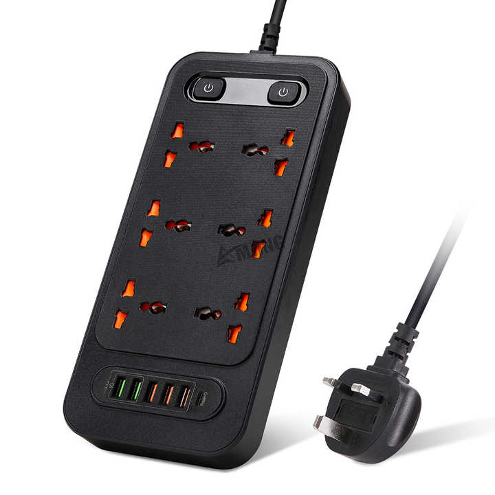 6-port Smart Socket with USB Type-C - High Quality Power Strip