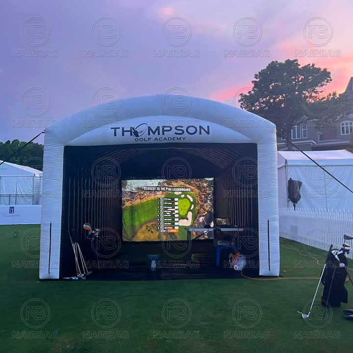 Mobile Golf Simulator Enclosure Inflatable Tent With Screen Indoor ...