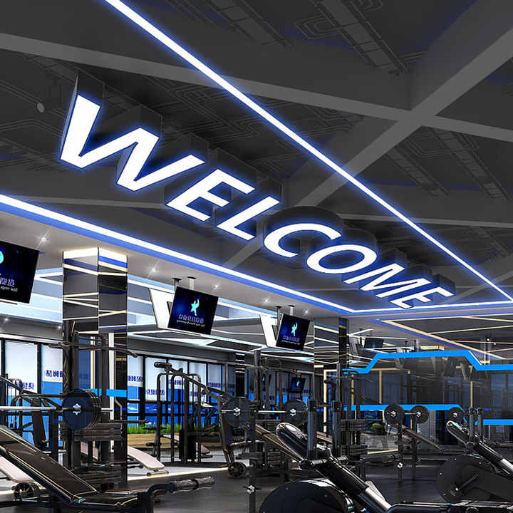 Alphabet Chandelier - 26 Letter LED Hanging Lights for Gym