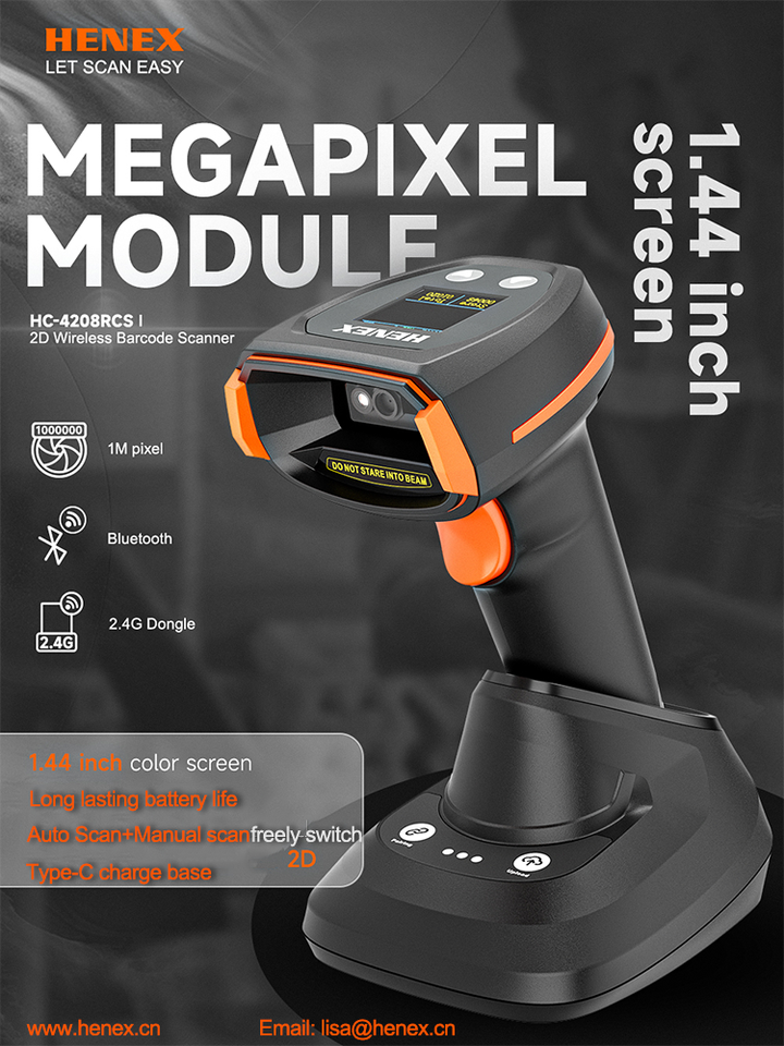 HENEX 4208RCS Palm Barcode Reader - Precision & Versatility