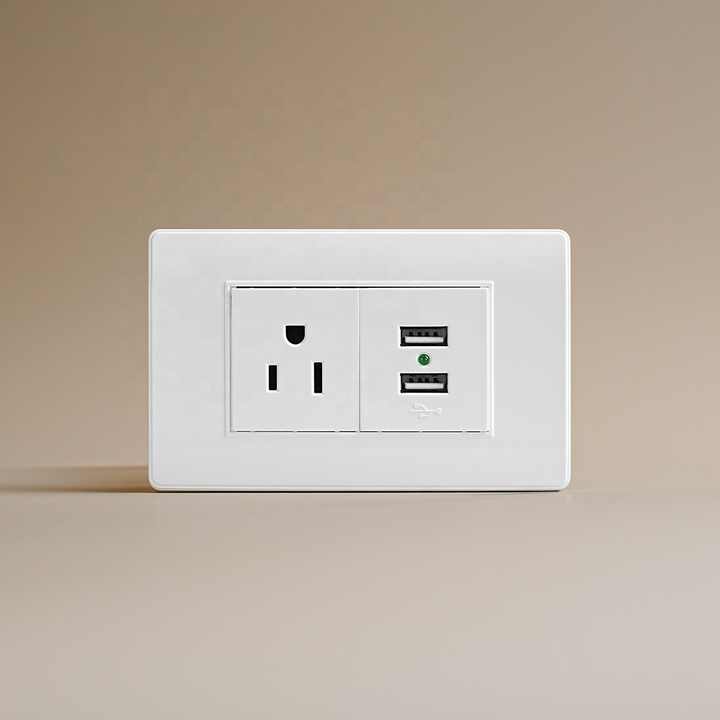 American Standard Wall US Power Socket Universal Plug with Double Usb ...