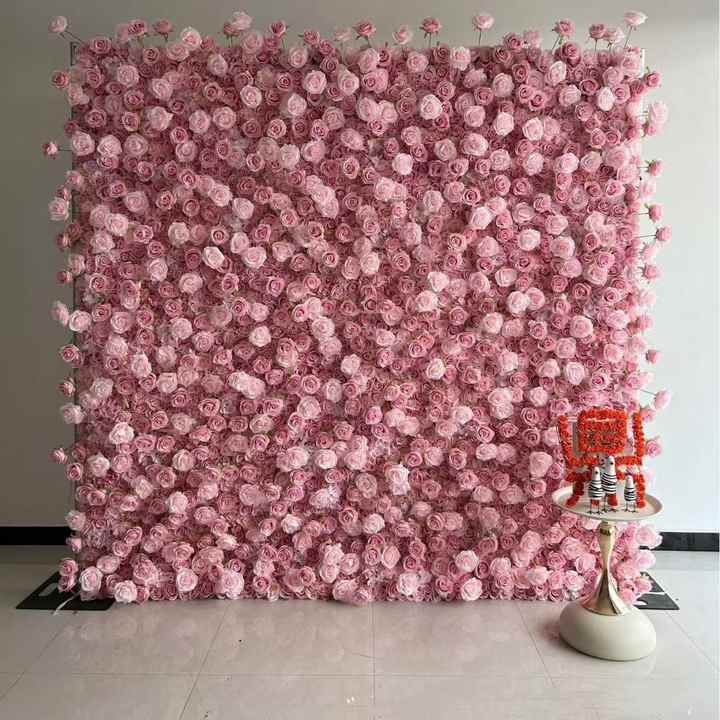 Custom Pink Silk Wedding Artificial Rose Wall for Festive Occasions ...