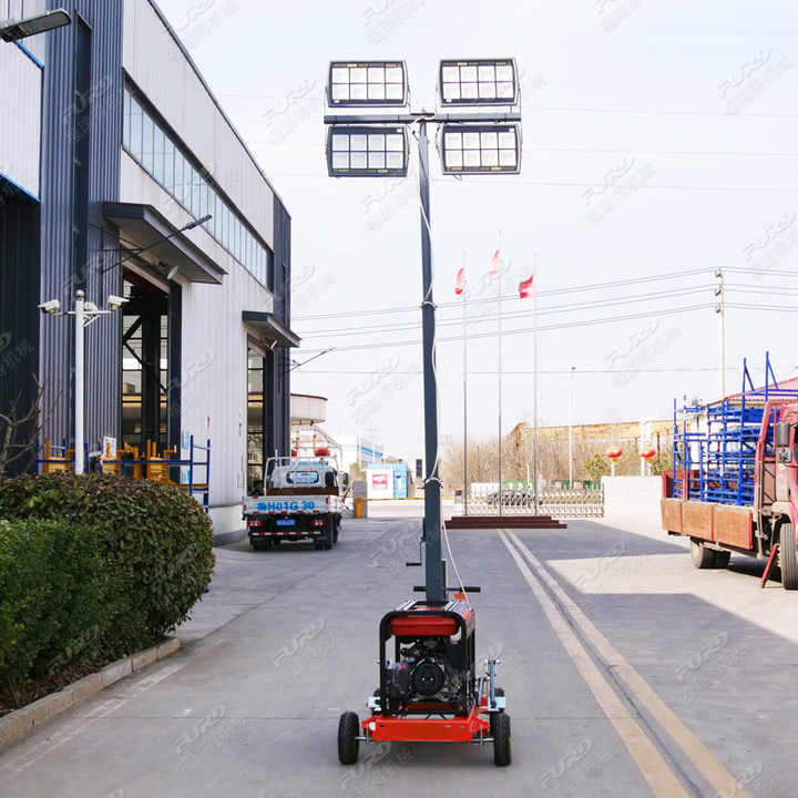 5m Hand Push Diesel Generator Mobile Light Tower - FURD