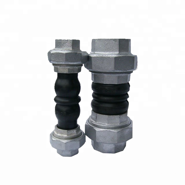 DUCTILE IRON ZING PLATED Union RUBBER FLEXIBLE JOINT - F/F THREADED