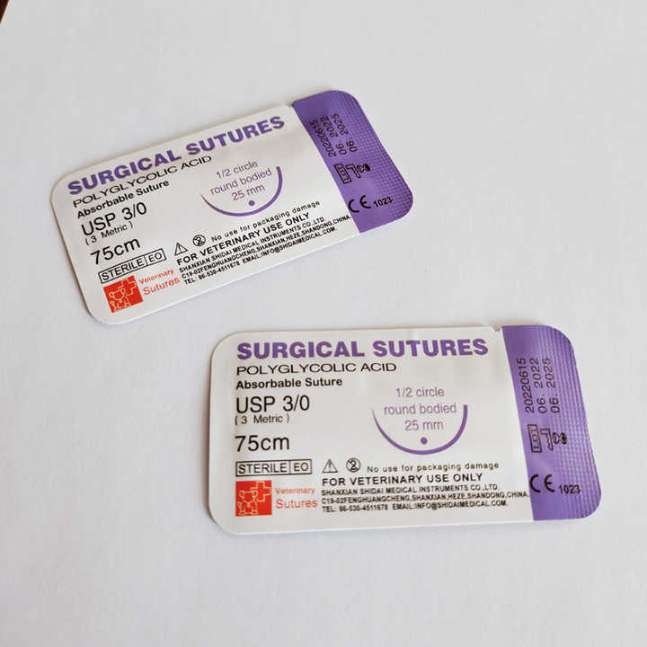 Veterinary Surgical Instruments Metal Sterile Needle Use Absorbable ...