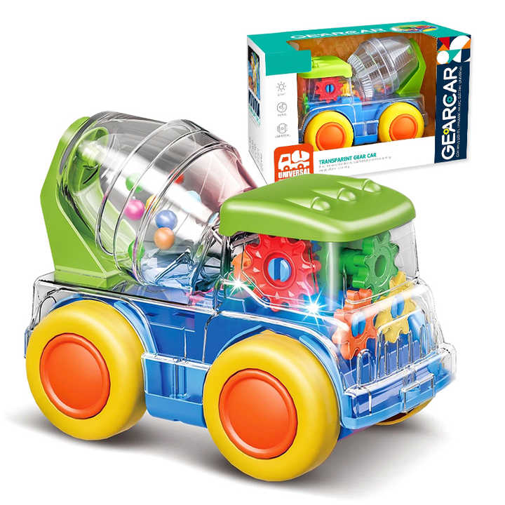 Electric Toy Mixer Truck Transparent Mechanical Gear Car Construction ...