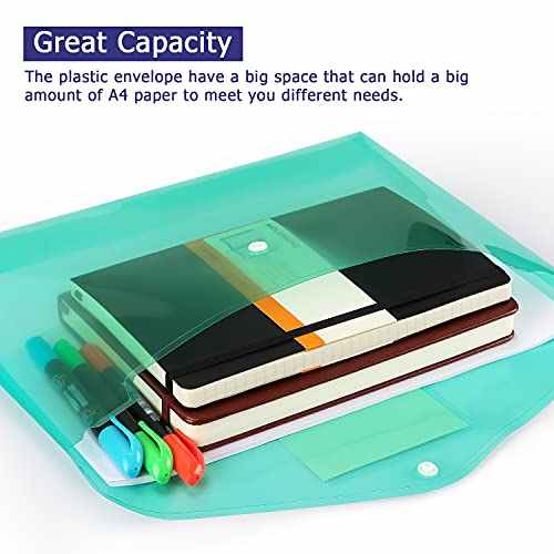 Horizontal Plastic Envelope Document Bags Snap Button Plastic Folder ...