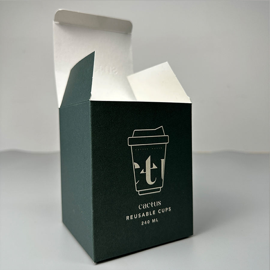 2024 New Design Cup Packaging Box Folding Single Insert Flip Box ...