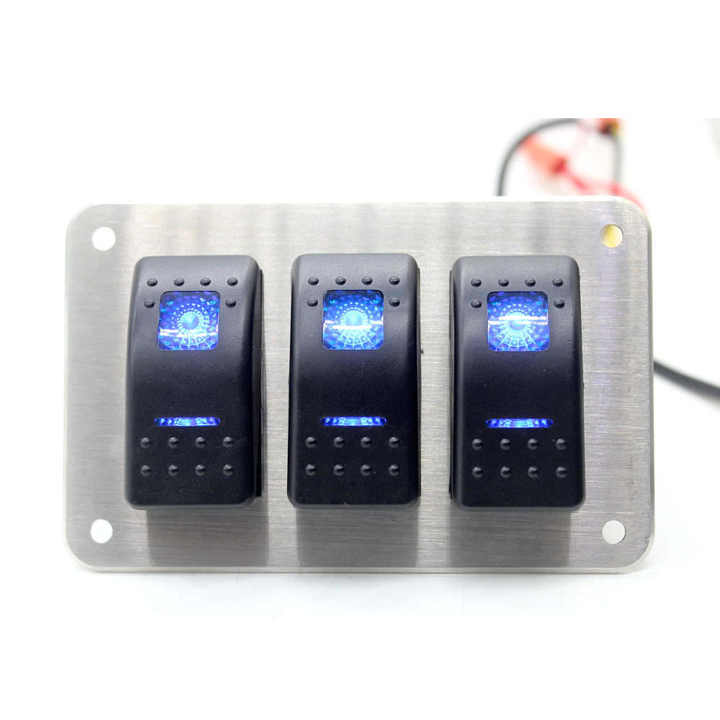 316L Stainless Steel 3 Gang 5 Pin Marine Boat Car Rocker Switch Panel ...