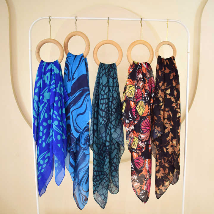 Custom Tie Dye Digital Printed Muslim Modal Hijab Viscose