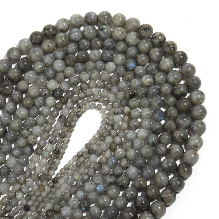 Cheap Natural Labradorite Loose Beads Polished Grey Moonstone Round ...