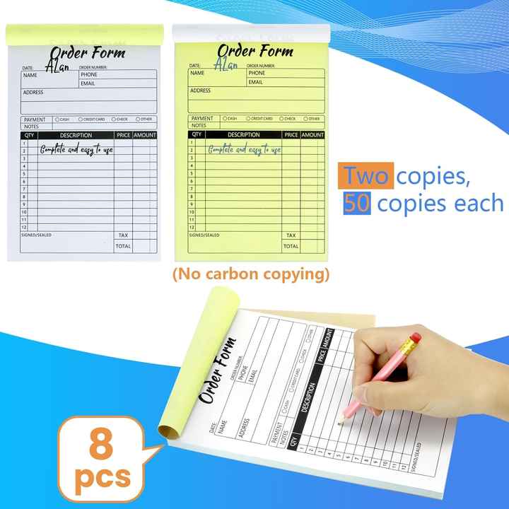 Carbonless Mini Restaurant Menu Order Check Goods Delivery Receipt Book ...
