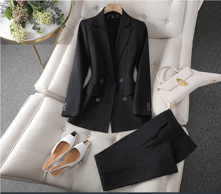 S-4XL Women's Long Sleeved Professional Suit Formal Suit Set Interview ...