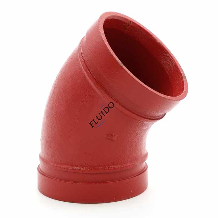 Customized Red Painted Ductile Iron Tee Elbow Durable Groove Pipe ...