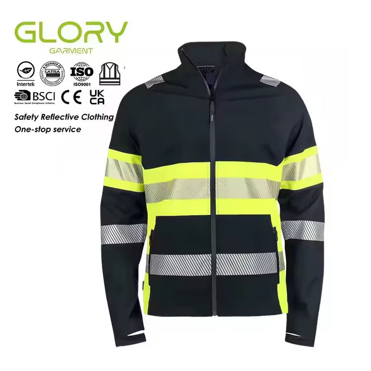 Glory Hi Vis Construction Safety Jacket Waterproof Light Weight Soft ...