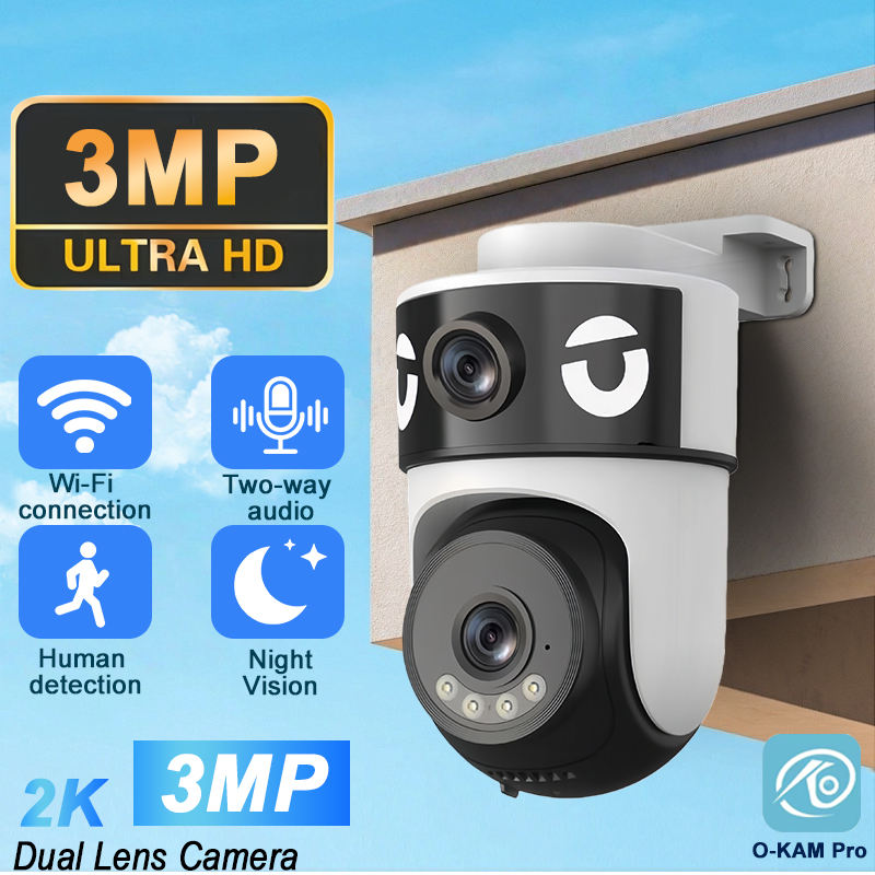 6MP Okam Pro Indoor Security IP Camera with Dual Lens 360 View Night ...