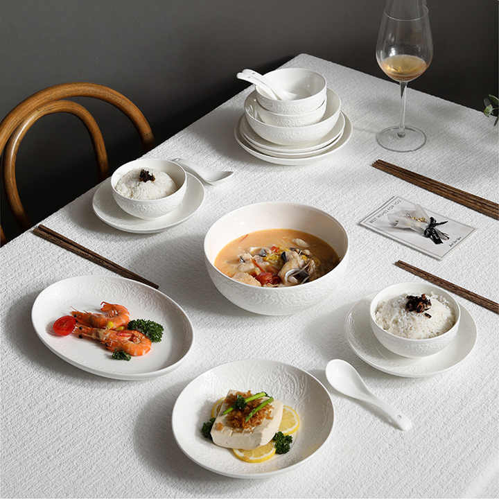 Microwave Safe Porcelain Dinnerware Set with 16 Pieces, Tableware ...
