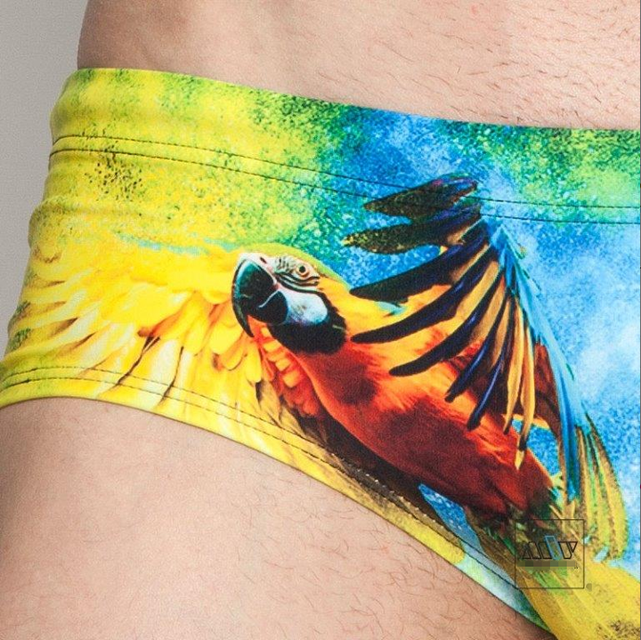 PATON Custom Low Raise Fit/cut Full-color Print Colourful Parrot ...