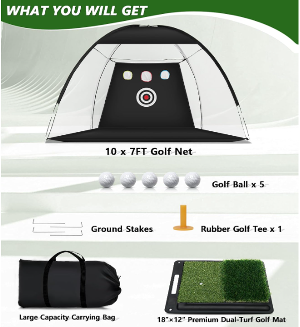 Portable Golf Hitting Practice Nets Golf Target Chipping Practice Net ...