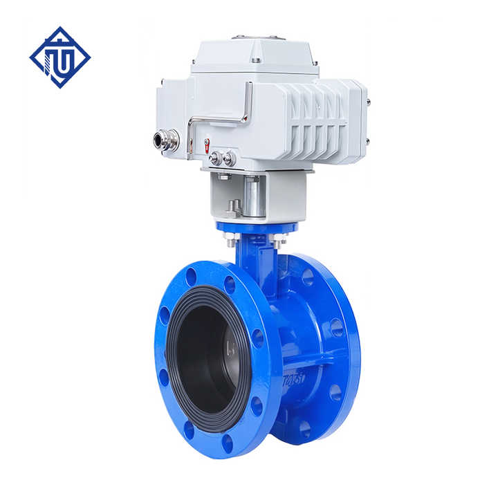 OEM DN50-DN500 PN16 PN10 EPDM Ductile Iron Electric Flanged butterfly ...