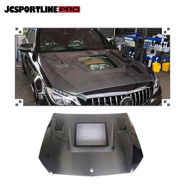 Carbon Fiber Engine Hood Bonnet Lid Cover for Benz W205