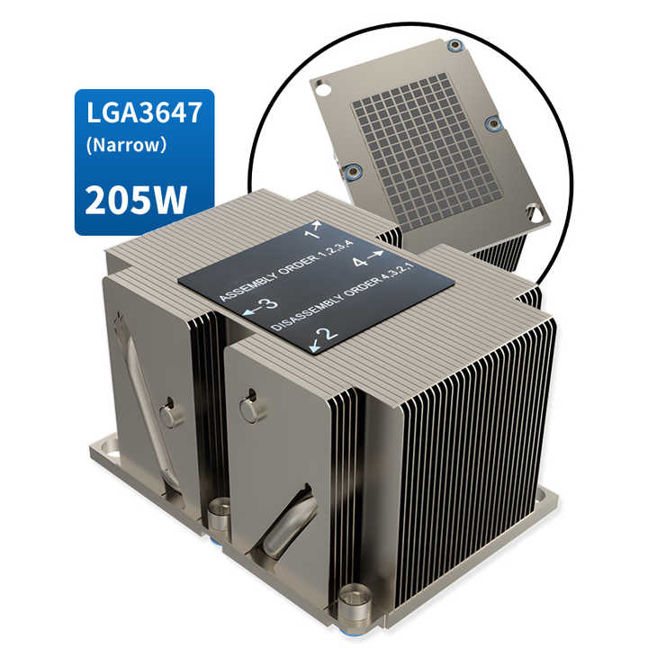 Lovingcool LGA3647 2U Passive CPU Cooler with Copper Base Aluminum Fins ...