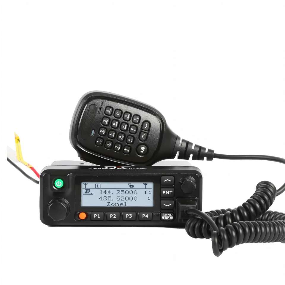 MD-9600 VHF UHF Dual Band Mobile Transceiver 50-Watt DMR Two Way for ...