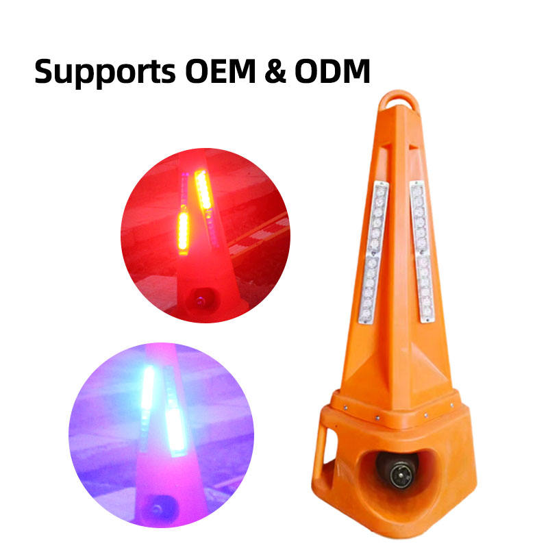 90 Series Rechargeable LED Traffic Cone with Audible Alarm Radar Strobe ...