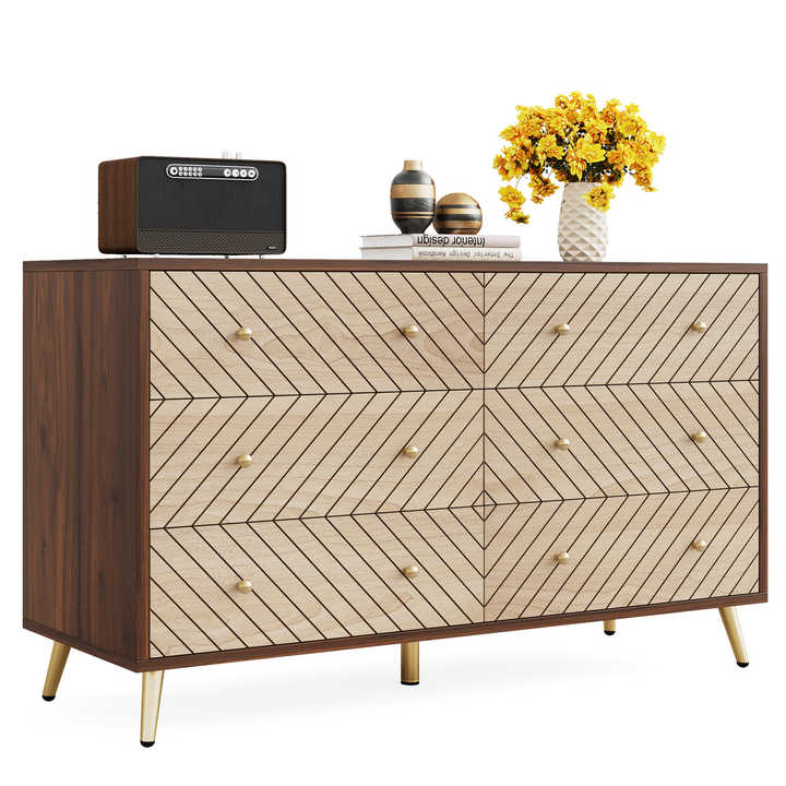 Tribesigns Modern Accent MDF Wooden Room Cabinet Chest of Drawers of ...