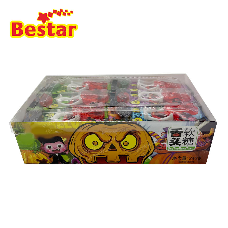 Fruity Halloween Tongue Gummy Candy with Demon Teeth - Sweet Novelty ...