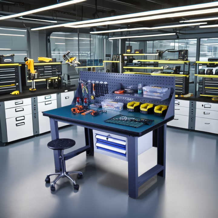 Heavy-Duty Double-Layer Drawers Workbench for Workshop & Warehouse New ...