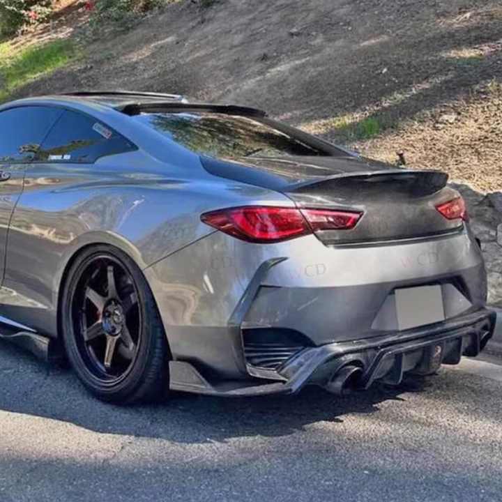 Q60 Carbon Fiber Rear Bumper Diffuser Lip With LED Light for Infiniti ...