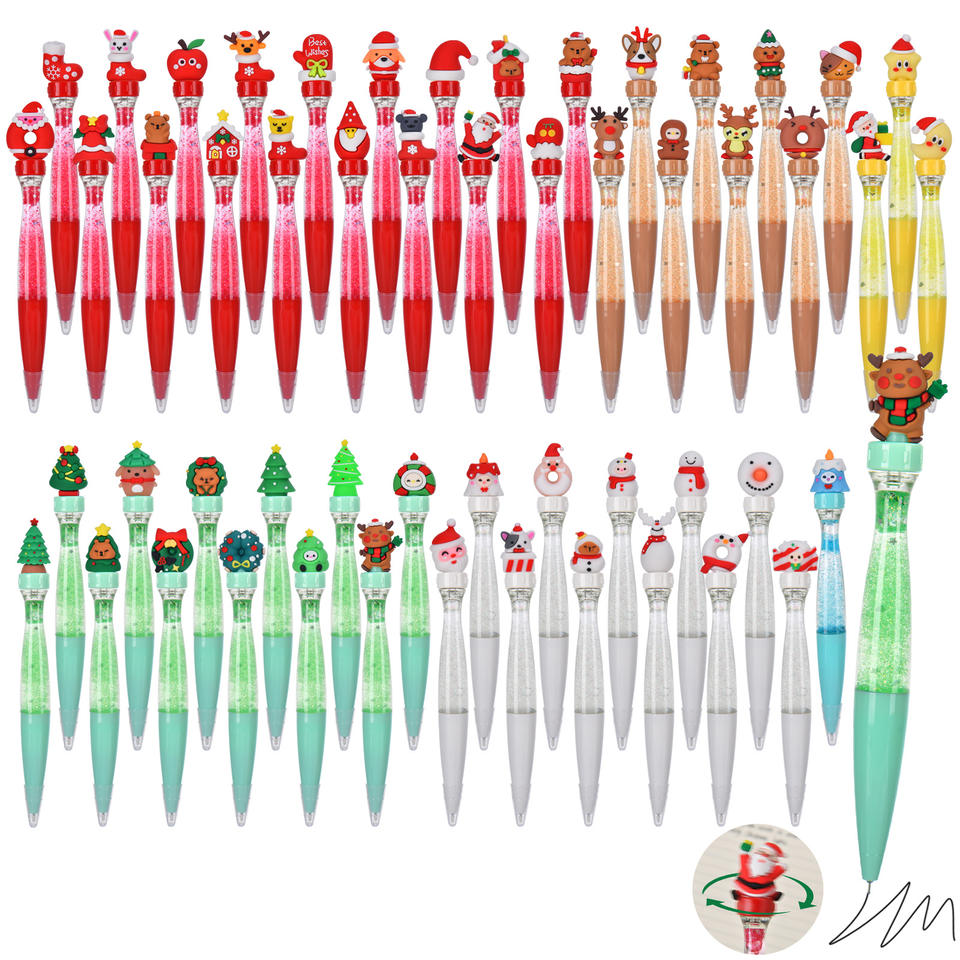 Creative Christmas-themed Stress-relief Spinning Gel Pen Quicksand ...