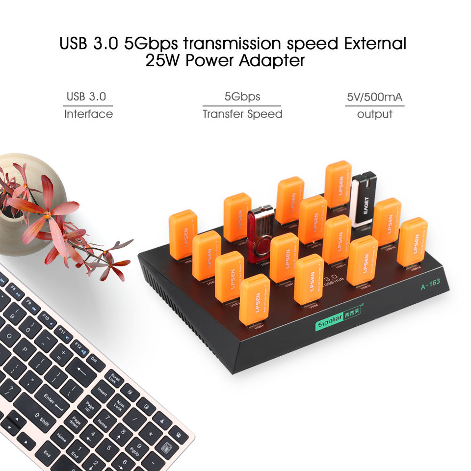 16 Ports USB 3.0 Duplicator for 16 USB Disk/TF Card 1 to 16 Copiers for ...