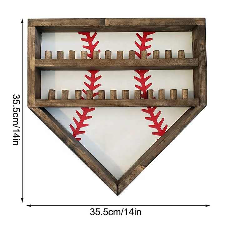 Rustic Wooden Baseball Softball Display Stand Baseballs Wooden Display ...