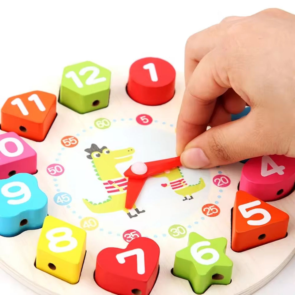 EDULAND Wooden Digital Alarm Clock Children's Puzzle Early Education ...