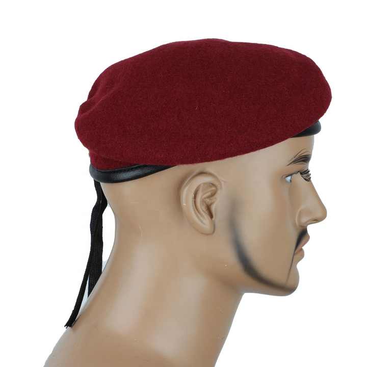 Doublesafe Factory Tactical Embroidered Red 100% Wool Hats Beret Cap ...