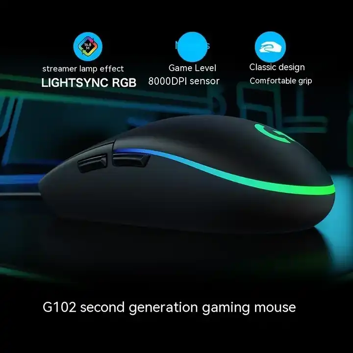 Logitech G102 Second Gen Wired Gaming Mouse - 8000 DPI RGB