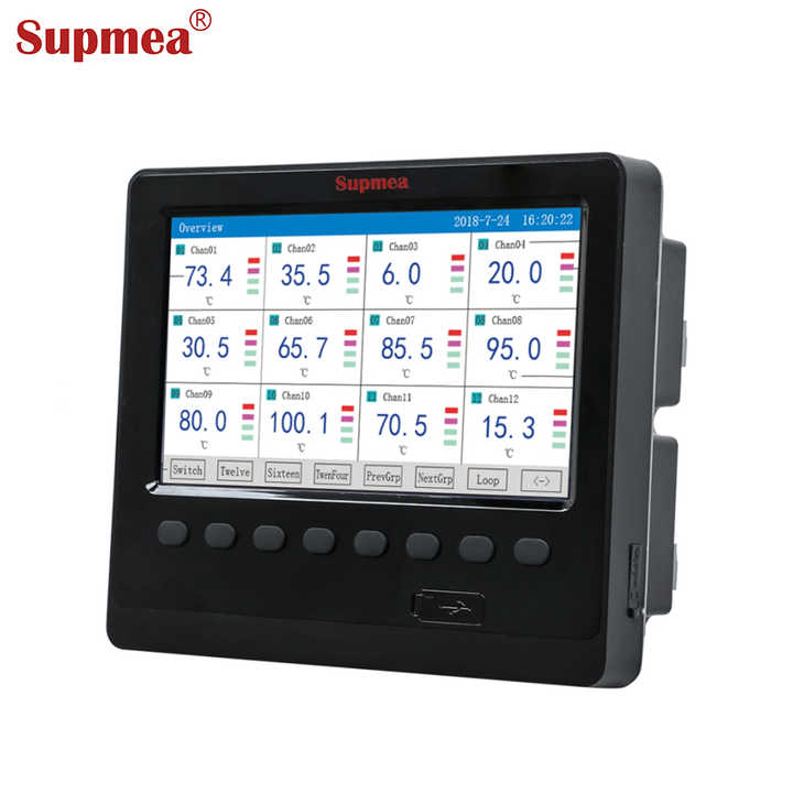 RS485/RS232 industrial digital paperless data logger recorder suppliers control output 6 channel ...
