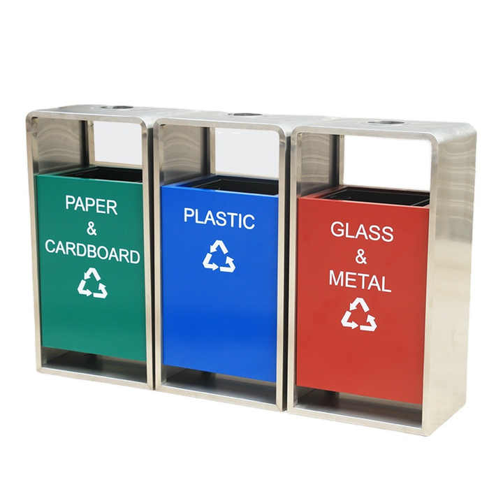 Customized Outdoor Big Metal Garbage Receptacle - Eco-friendly