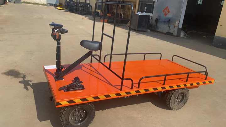 Warehouse Flat Car - Efficient Four Wheeled Electric Trolley