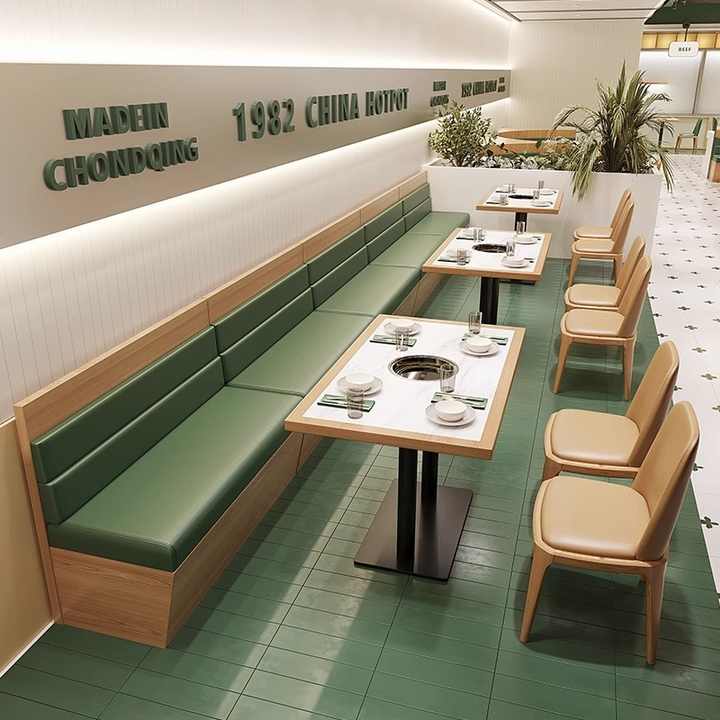Commercial Sofa Booths Wooden Restaurant Furniture Chair And Table ...