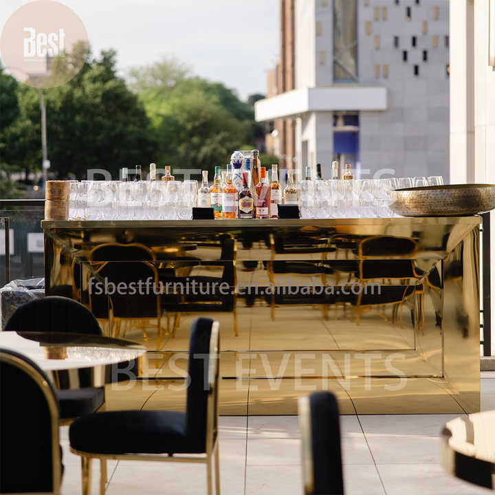 Bar Design Rectangle Stainless Steel Nightclub Bar Counter for Wedding ...