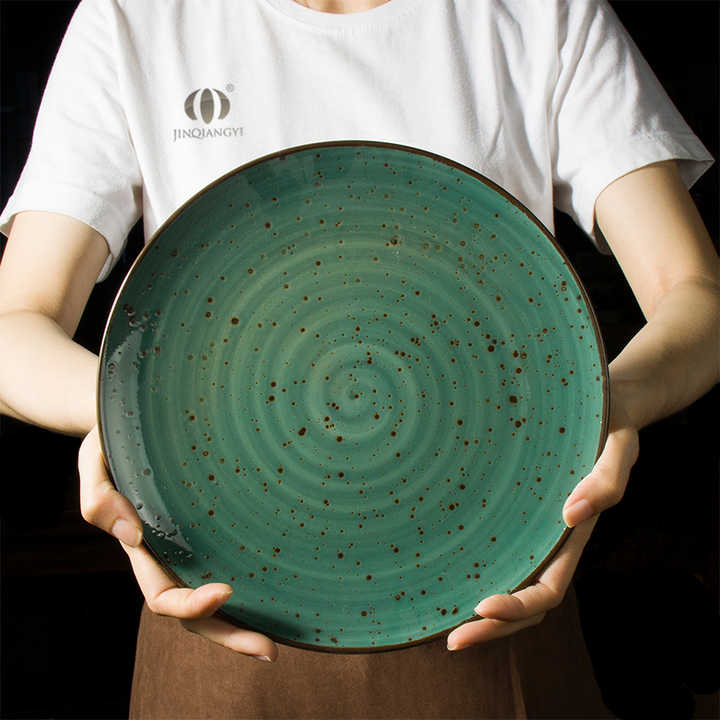 Vintage Green Glazed Plates - Perfect for Hotels & Restaurants